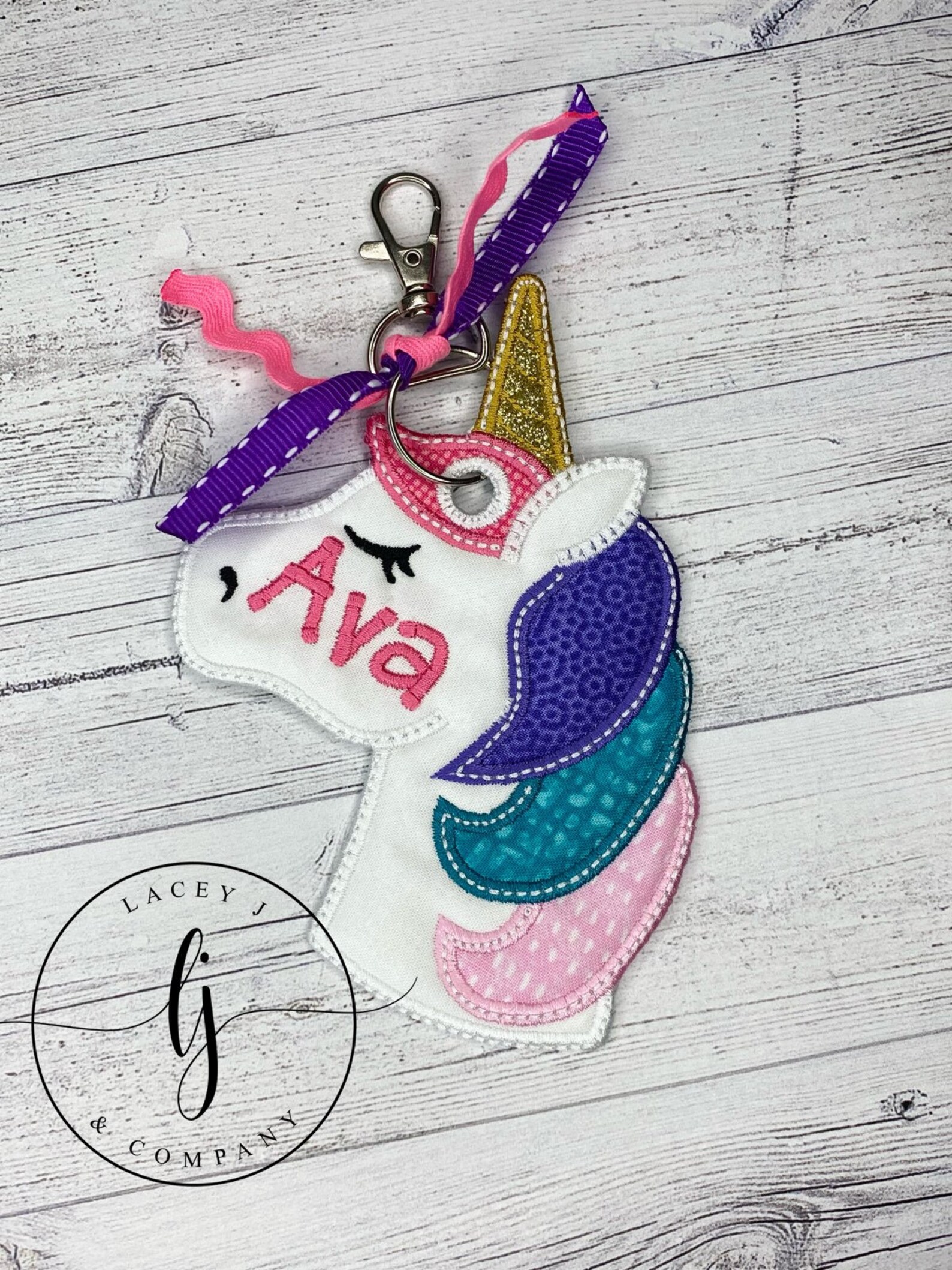 Unicorn Embroidered Applique Bag Tag Unicorn Backpack Tag - Etsy