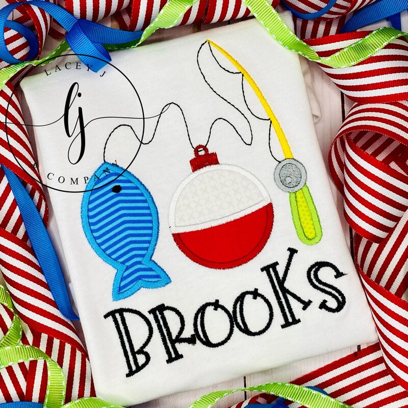 Fishing Applique - Etsy