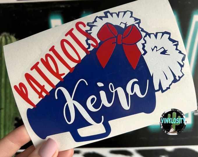 Cheerleading Decal Cheerleader Decal Megaphone Decal Personalized Decal ...