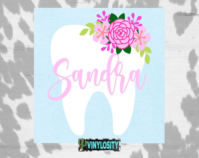 Tooth Vinyl Decal, Tooth With Heart Car Window Sticker, Decal Gifts for ...