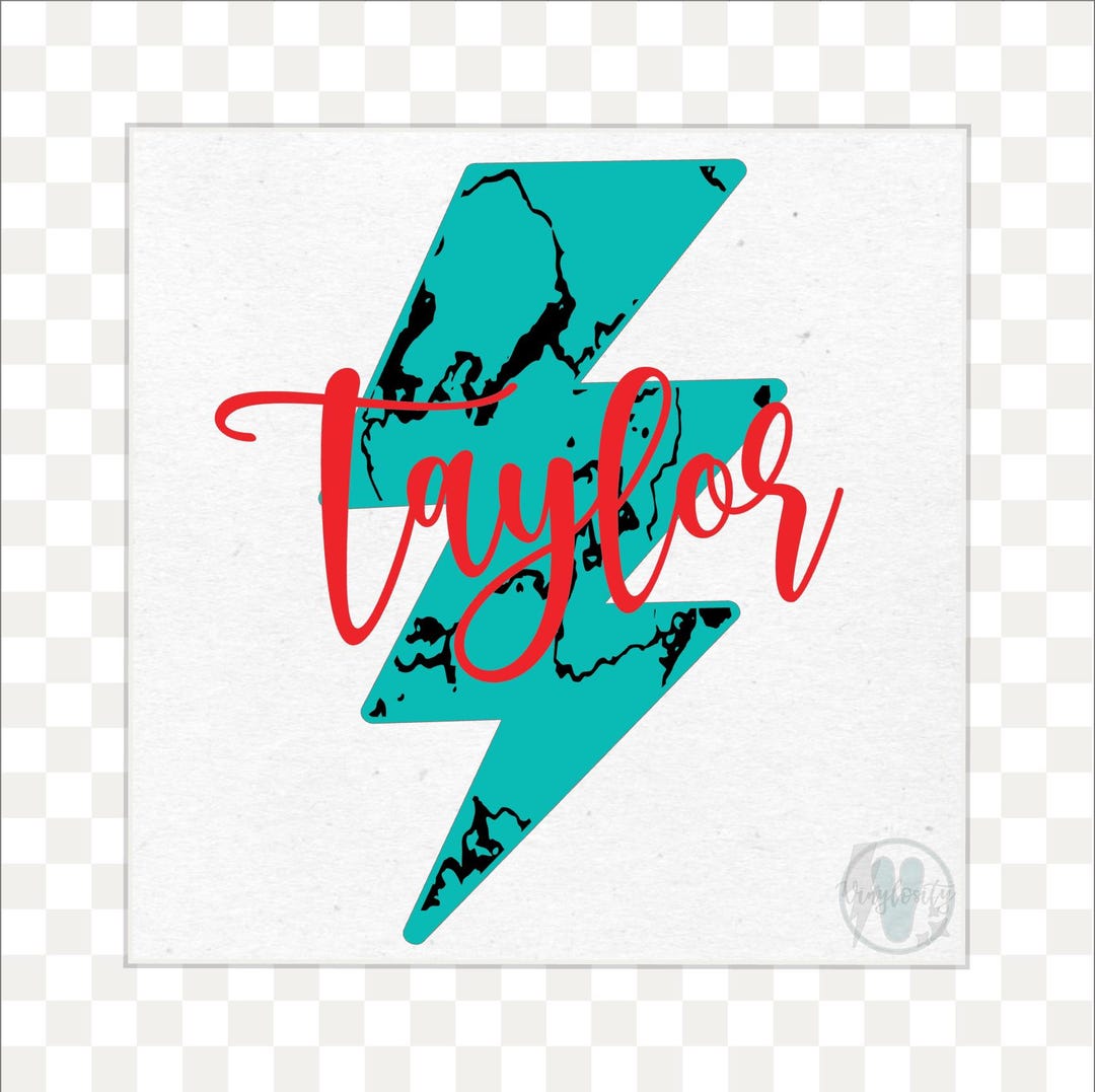 Turquoise Lightning Monogram Decal | Lightning Bolt Decal | Turquoise ...