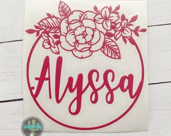 Circle Name Decal - Etsy