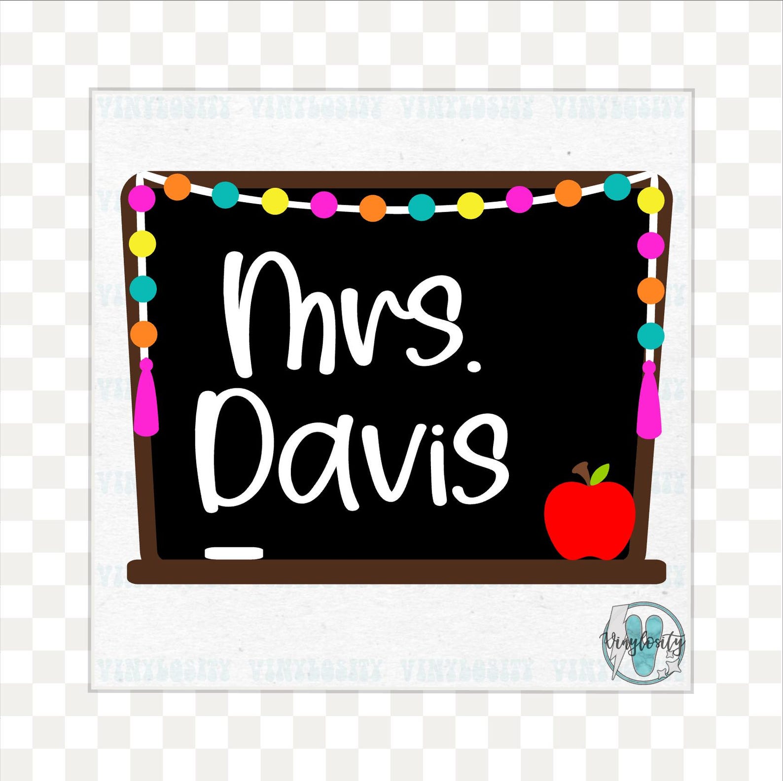 Teacher Vinyl Decal | Chalkboard Decal | Personalized Teacher Decal ...