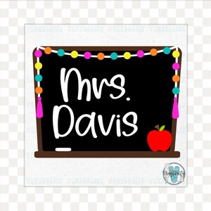 Teacher Vinyl Decal | Chalkboard Decal | Personalized Teacher Decal ...