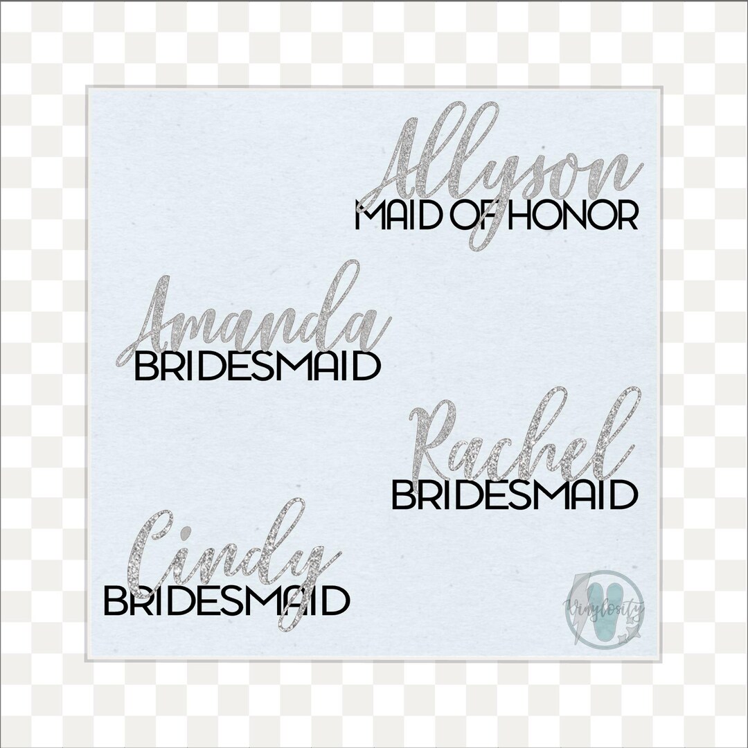 Bridesmaid Decals | Maid of Honor Decal | Bridesmaid Gift | Wine Glass ...