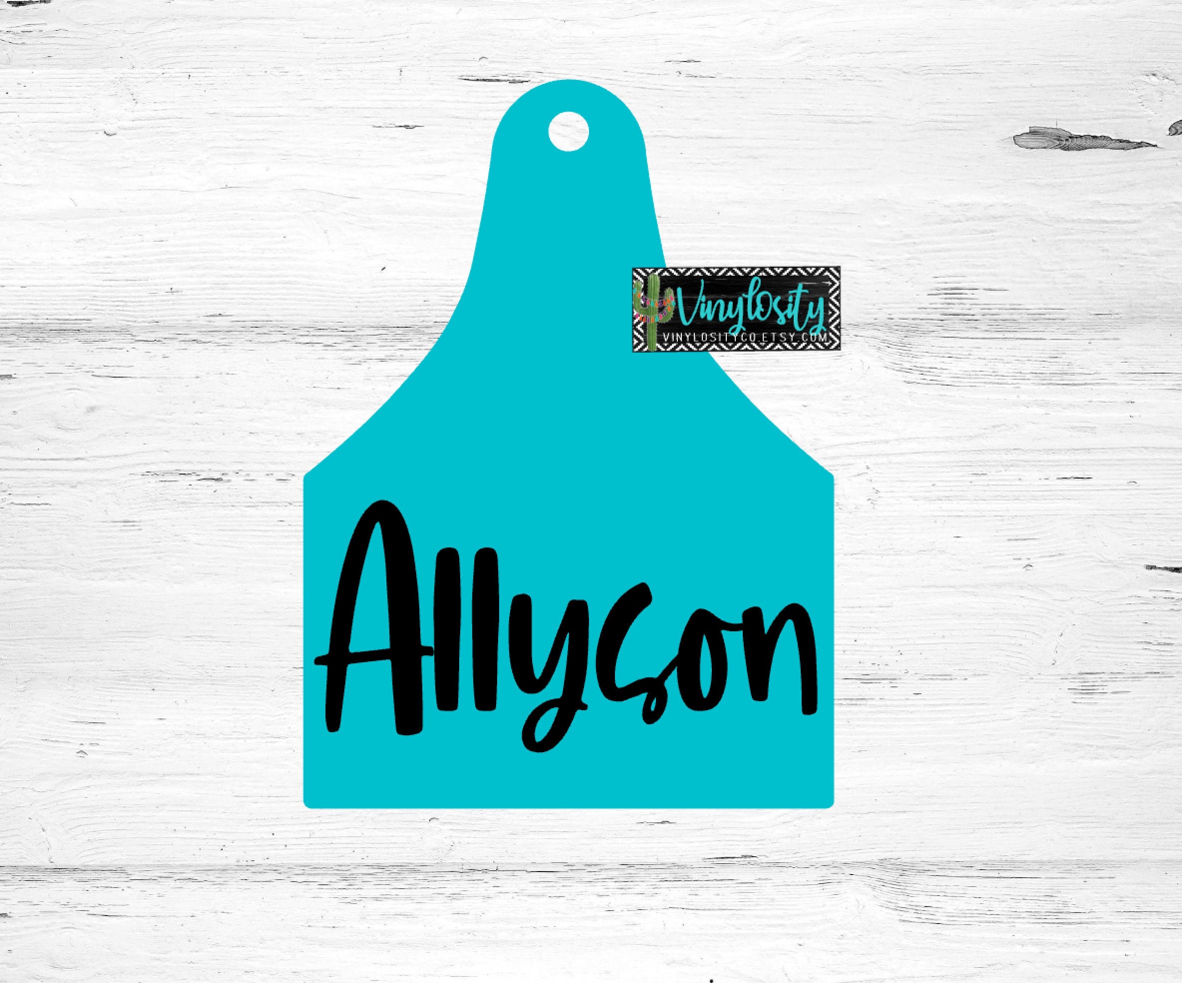Cow Tag Monogram Vinyl Decal Cattle Ear Tag Decal Monogram | Etsy