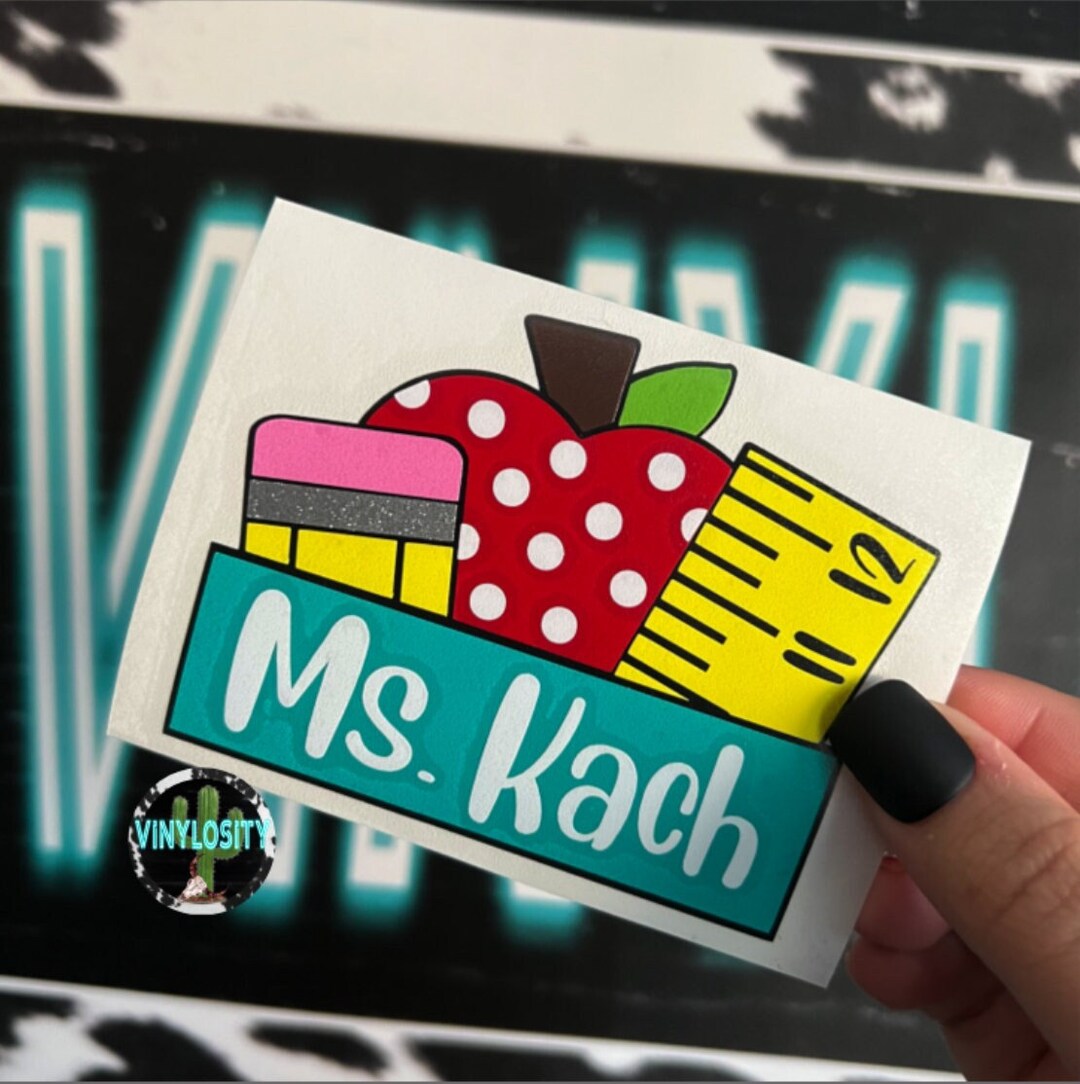 Teacher Monogram Decal | Educator Decal | Teacher Gift | Teacher Name ...