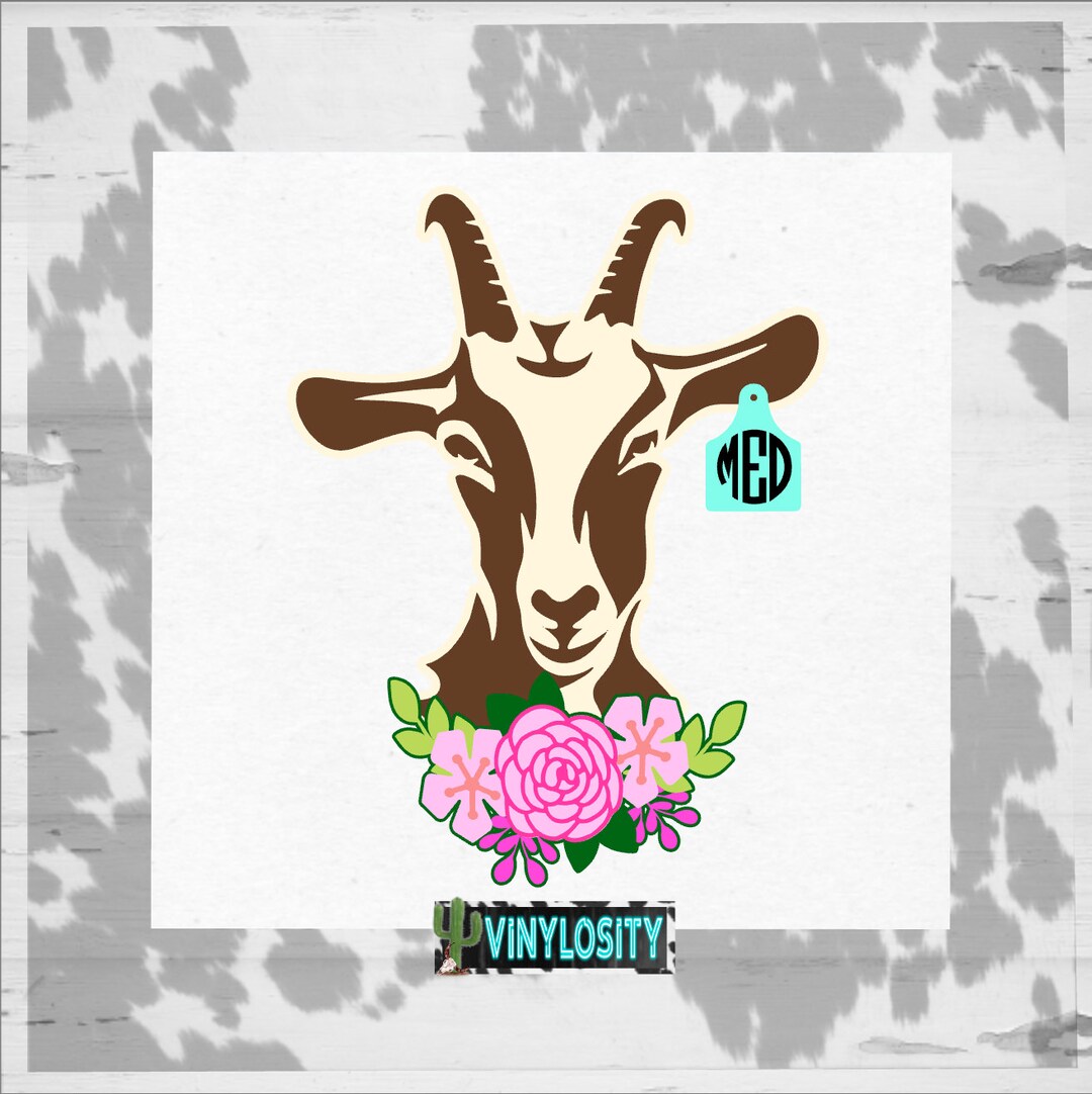 Floral Goat Decal | Goat Monogram | Goat Tumbler Decal | Personalized ...