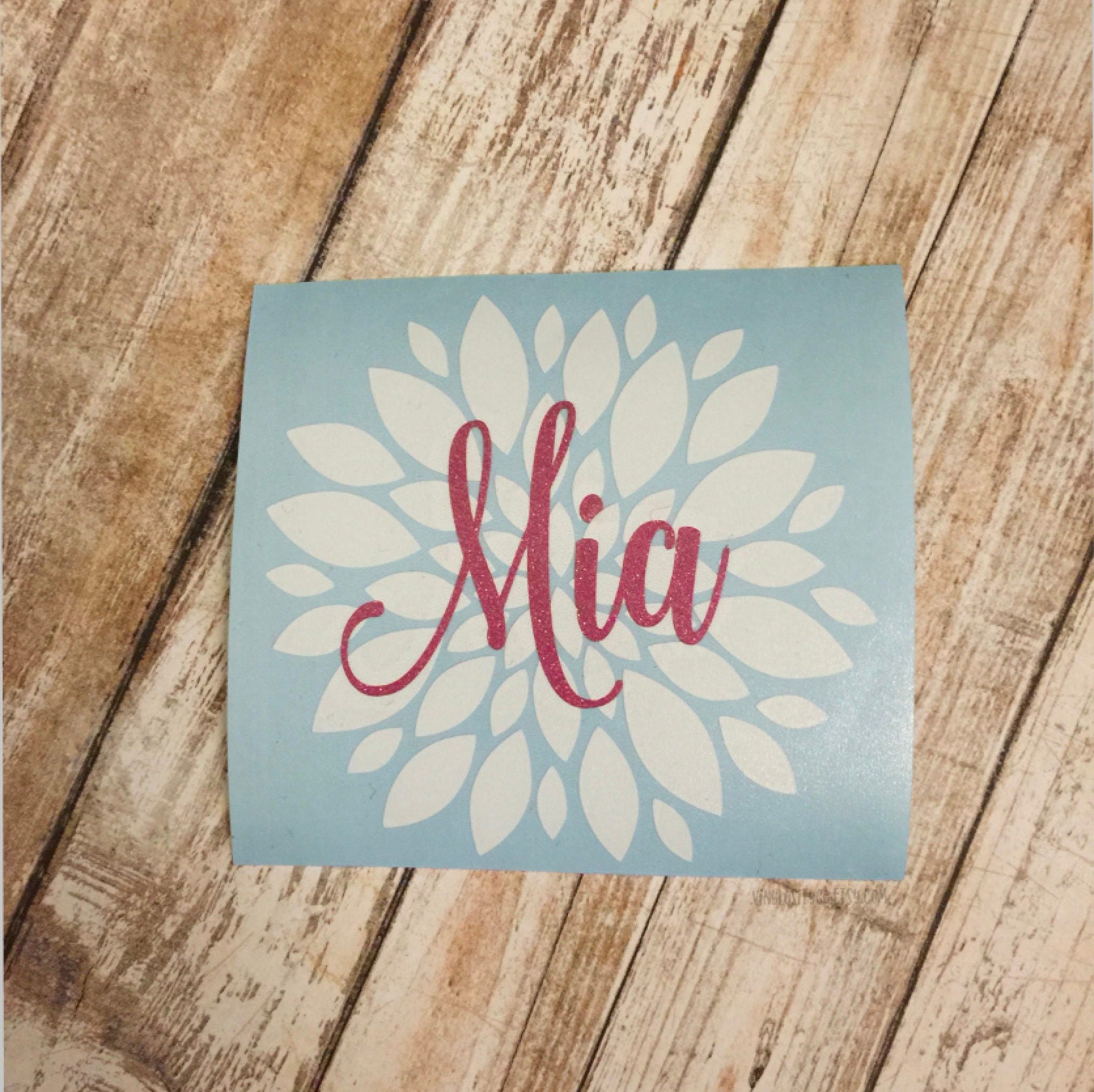 Personalized Flower Decal Floral Name Decal Personalized - Etsy