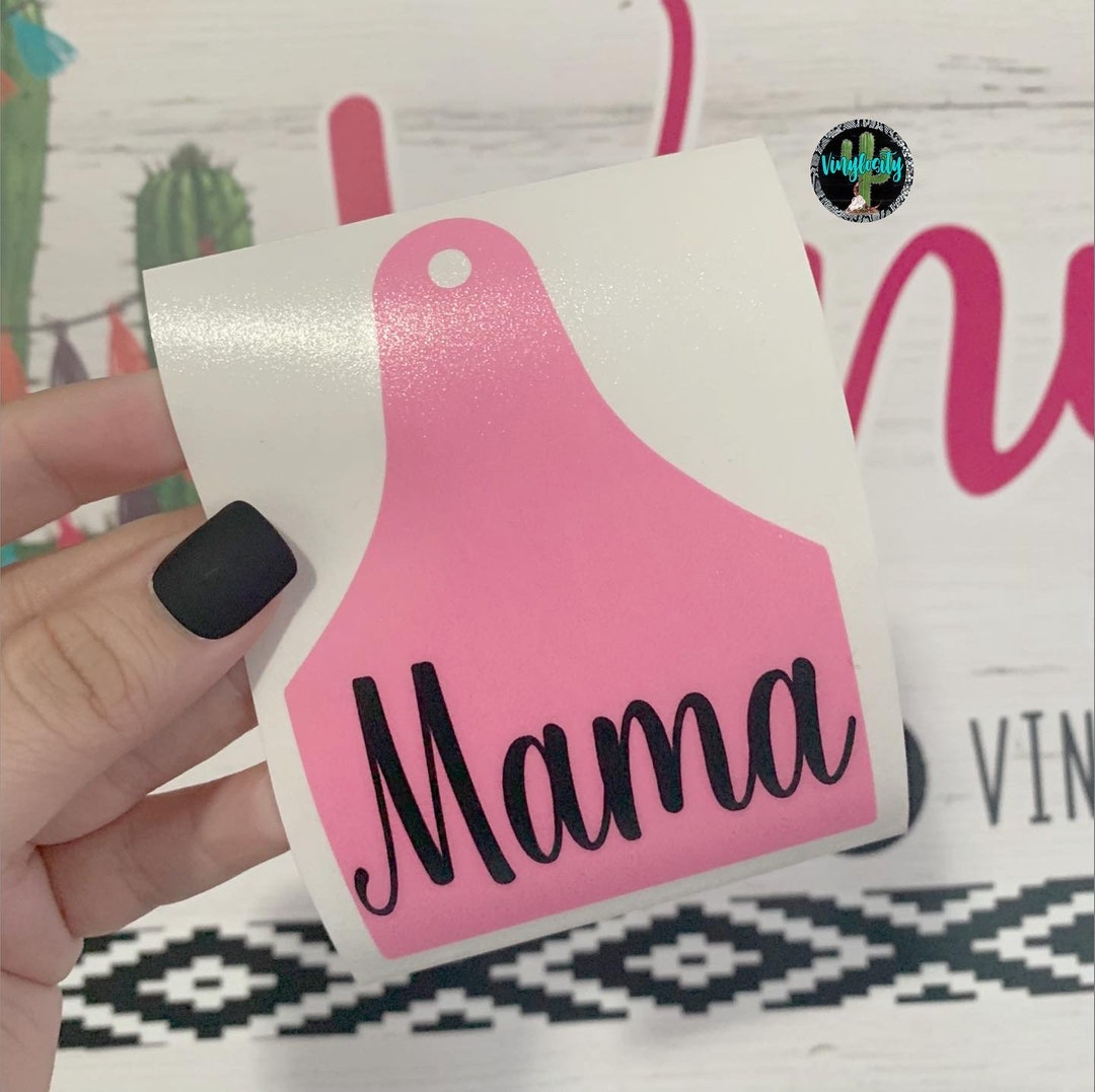Cow Tag Monogram Vinyl Decal | Cattle Ear Tag Decal | Monogram Sticker ...