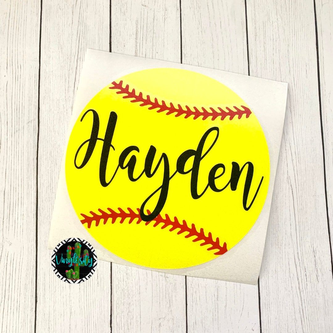 Custom Softball Vinyl Decal | Sticker for Car, Tumbler, Laptop, Cup ...