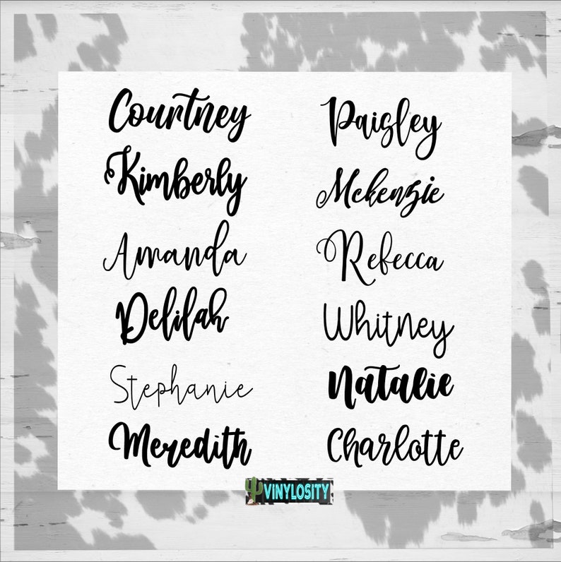 Personalized Cursive Name Decal Custom Name Decal Any Word Decal Custom ...