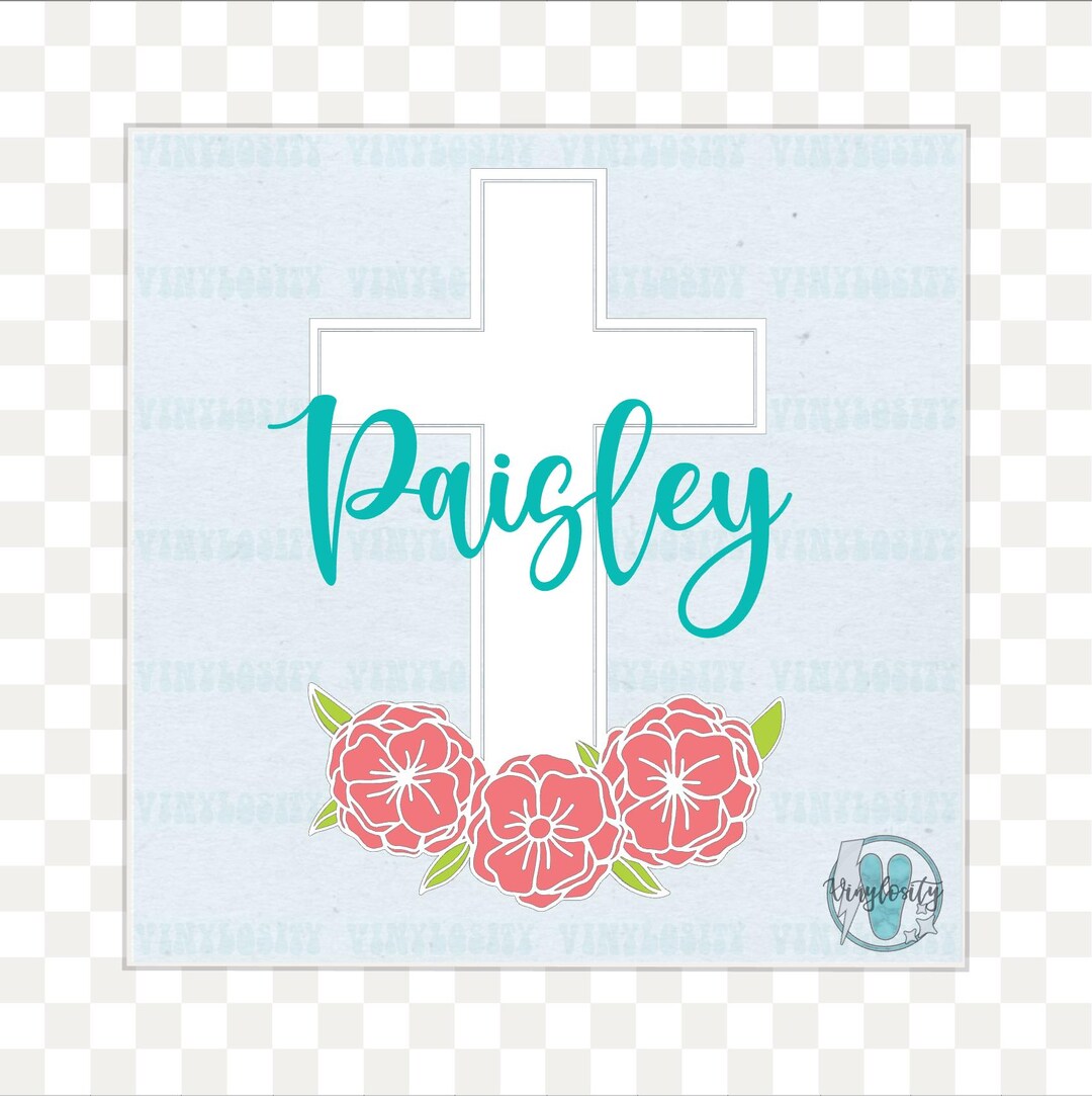 Floral Cross Decal | Cross Sticker | Cross Monogram | Christian ...