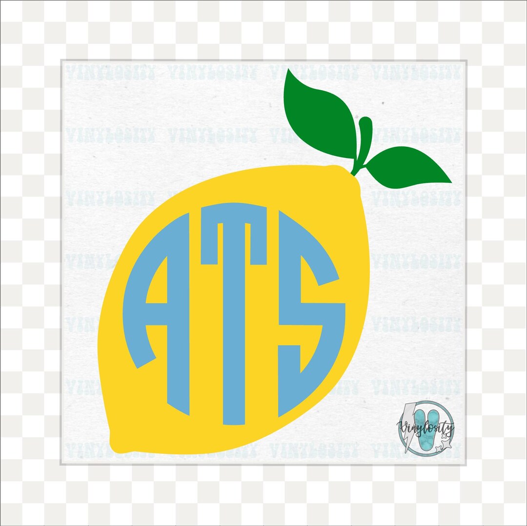 Custom Lemon Monogram Vinyl Decal - Etsy