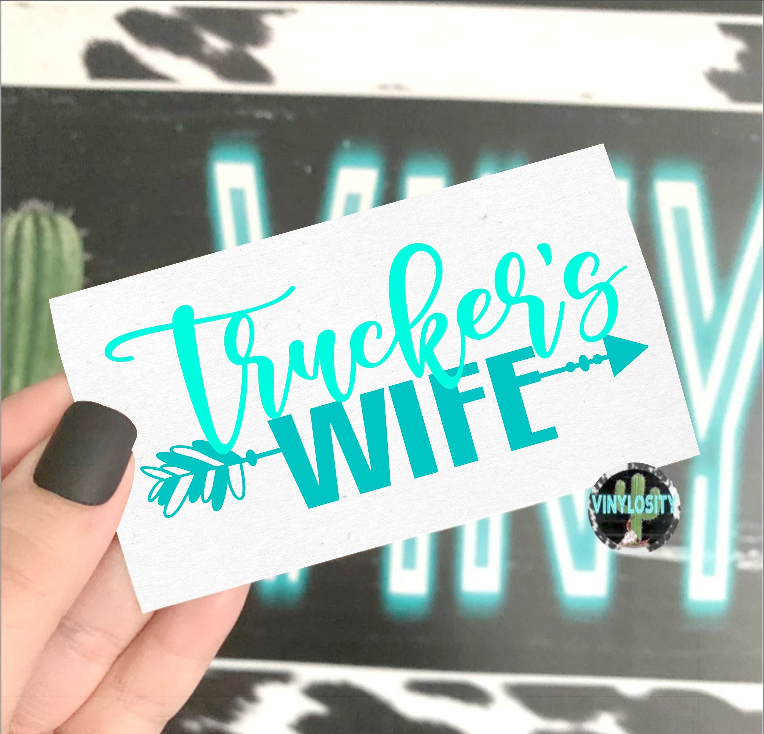 Trucker’s Wife Vinyl Decal | Trucker Decal | Wife Vinyl Decal | Tumbler ...