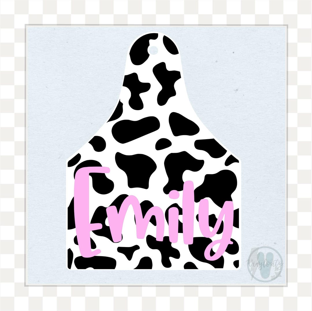 Cow Tag Name Vinyl Decal | Cattle Ear Tag Decal | Personalized Sticker ...