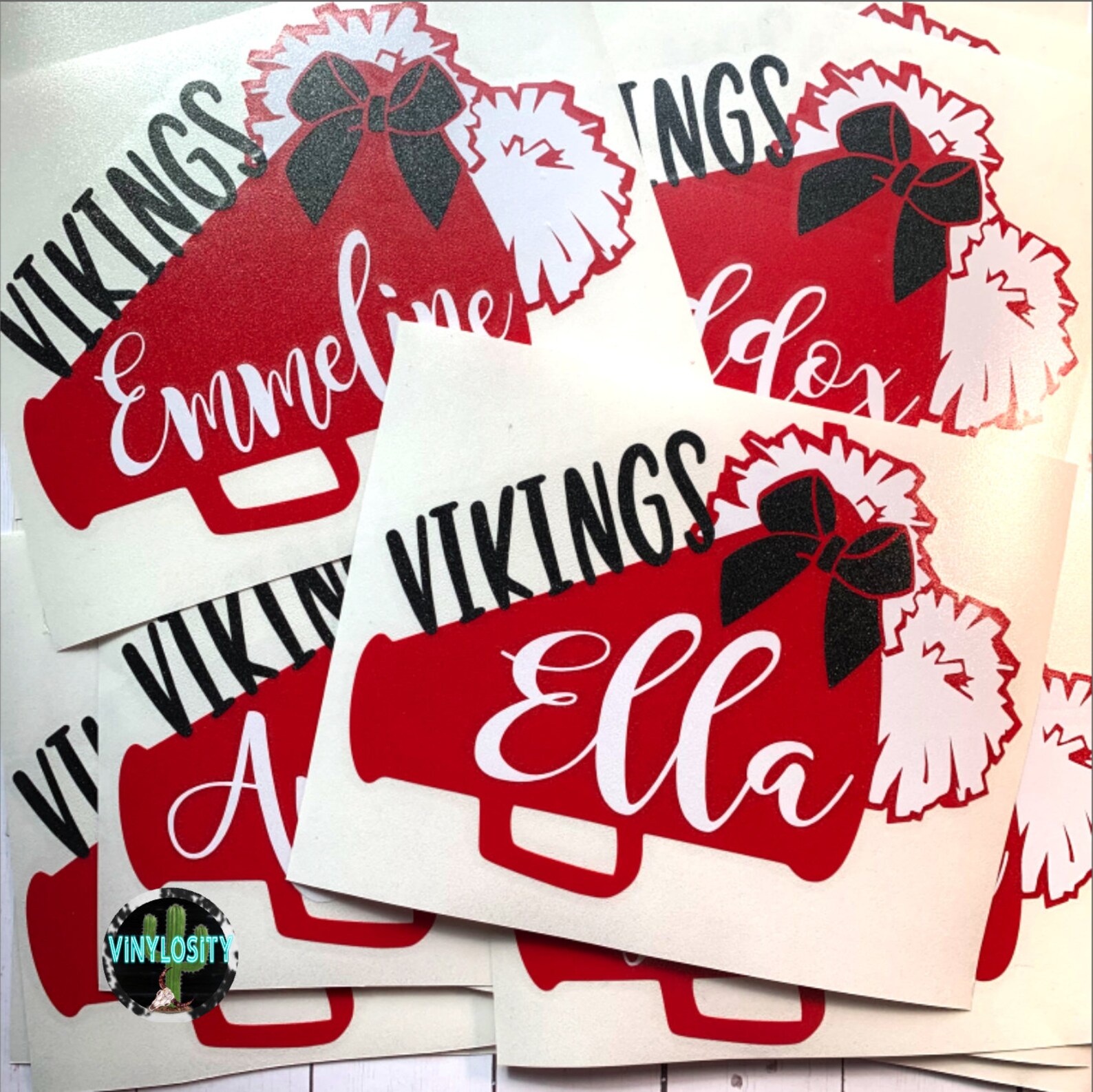 Cheerleading Decal Cheerleader Decal Megaphone Decal Personalized Decal ...