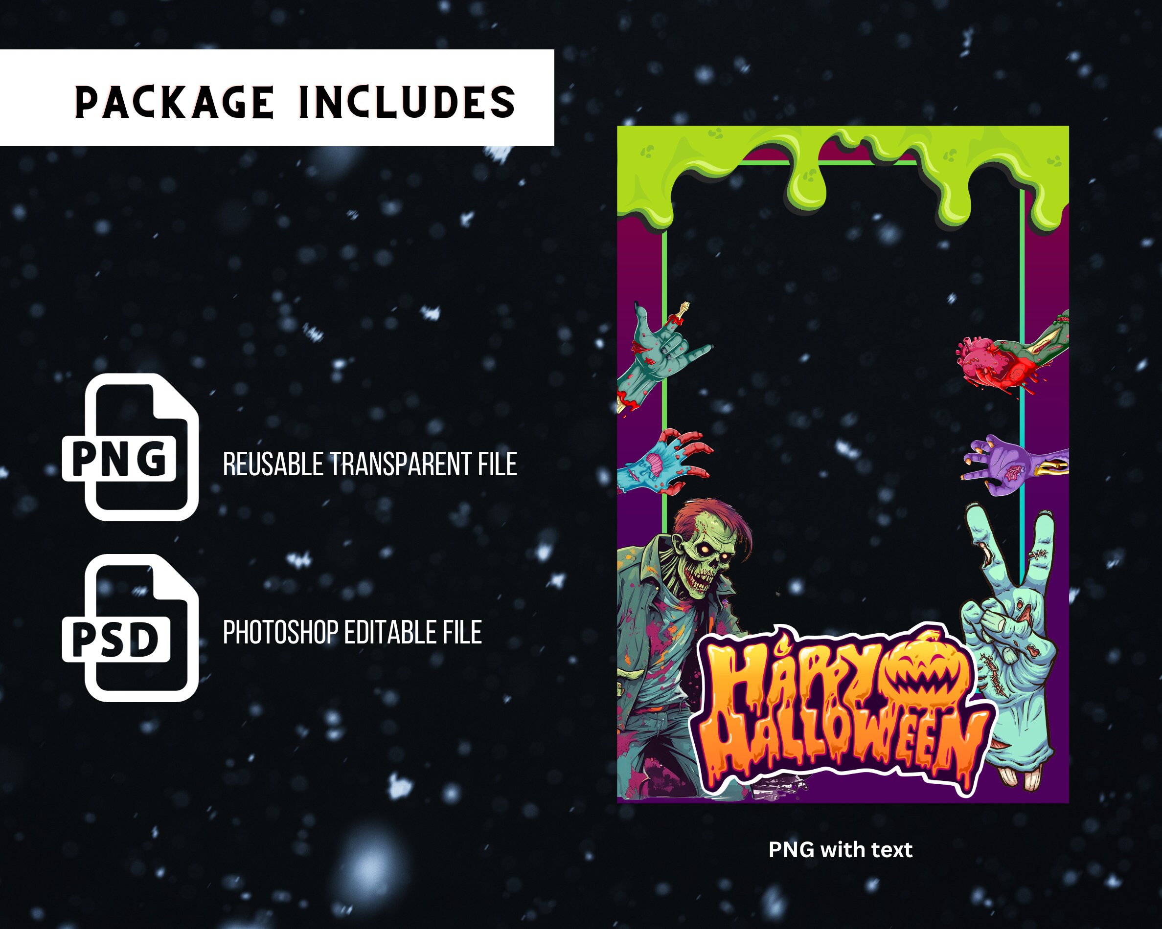 Zombie Party Photo Booth 4x6 Template - Etsy