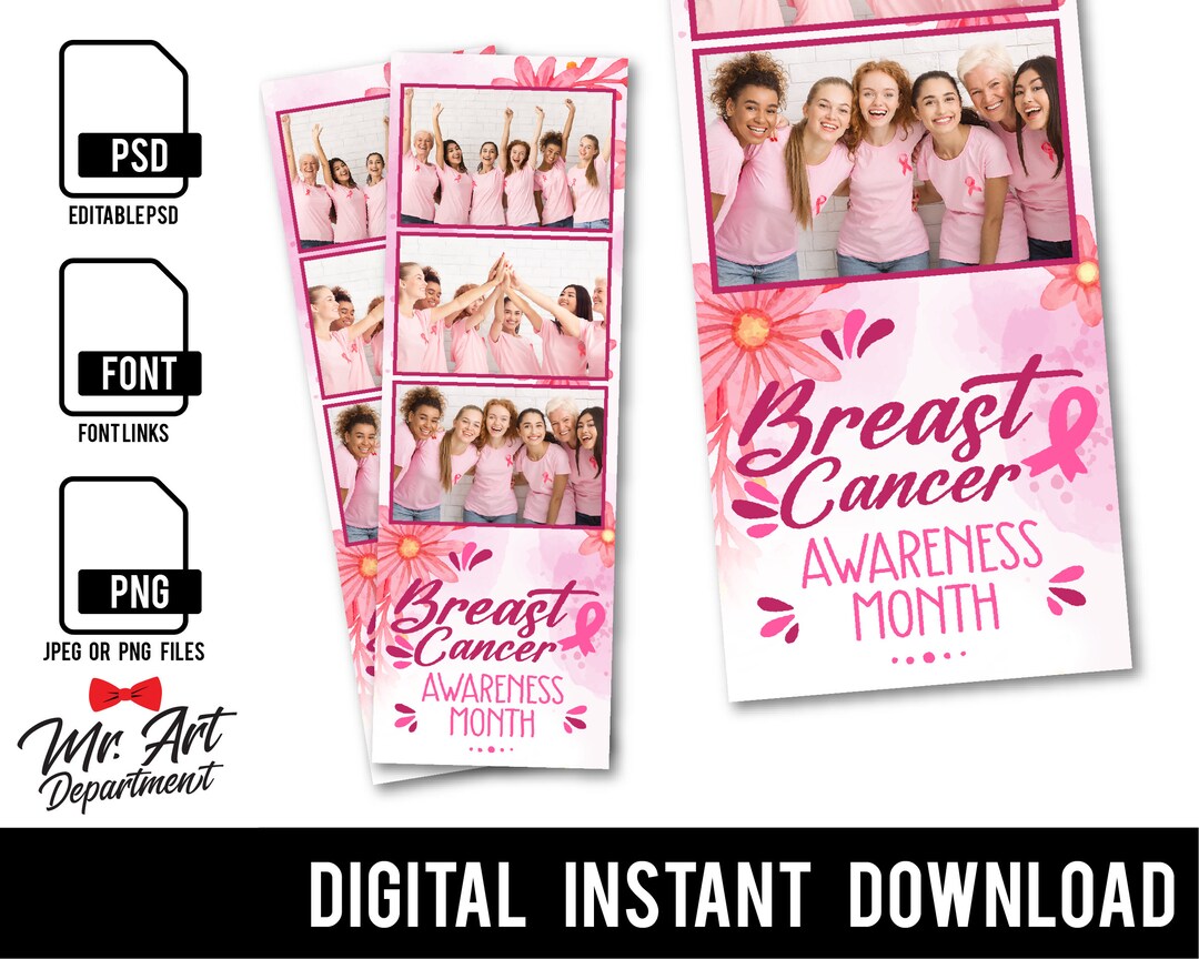 Breast Cancer Charity Event 2x6 Photo Booth Card Version 2 - Etsy