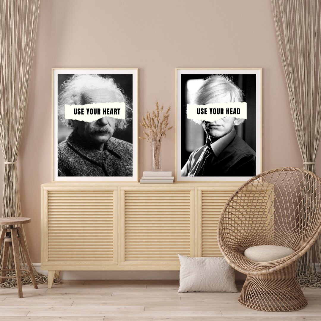 Albert Einstein Andy Warhol Print | Wall Art | Collage Art | Digital ...