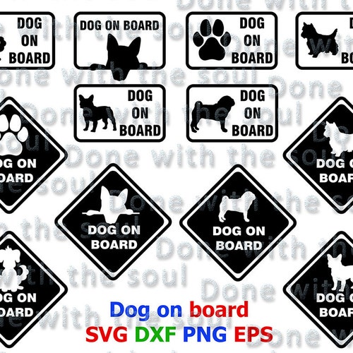 Dog on Board Dog Car Dog in Car Dog Decal Dog Cut | Etsy