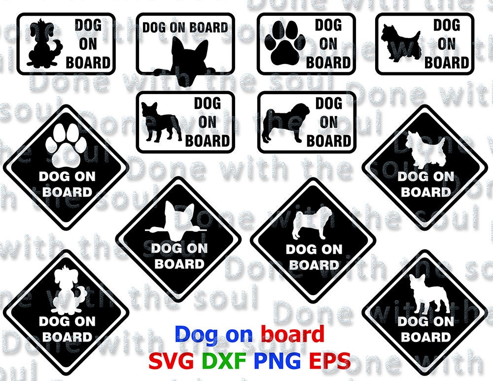 Dog on Board - Dog Car - Dog in Car – Dog Decal – Dog Cut Files - Dog ...