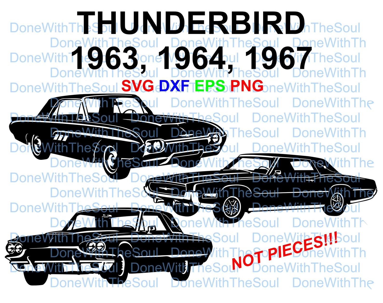 Thunderbird Svg 1963 1964 1967 Thunderbird Vector Cut - Etsy