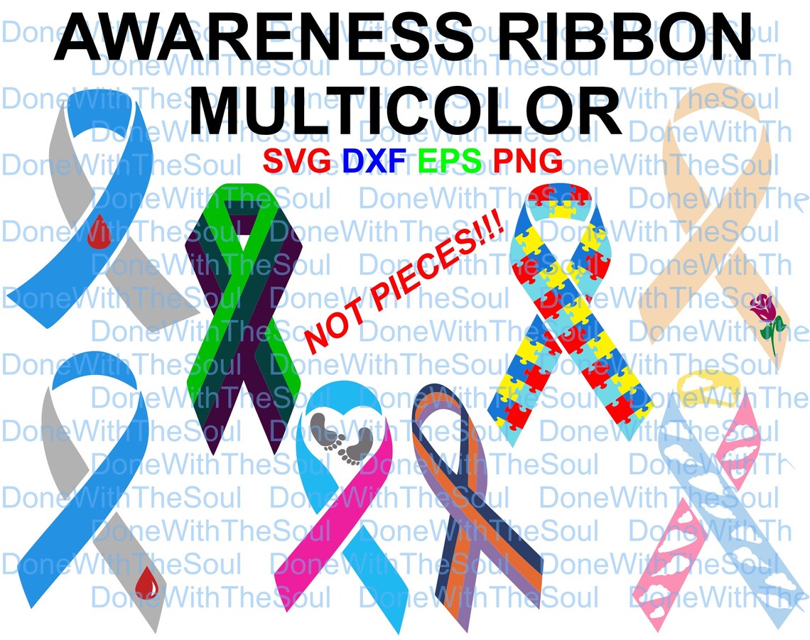 Ribbon Cut File - Autism Awareness - Puzzle Awareness - Autism Ribbon ...