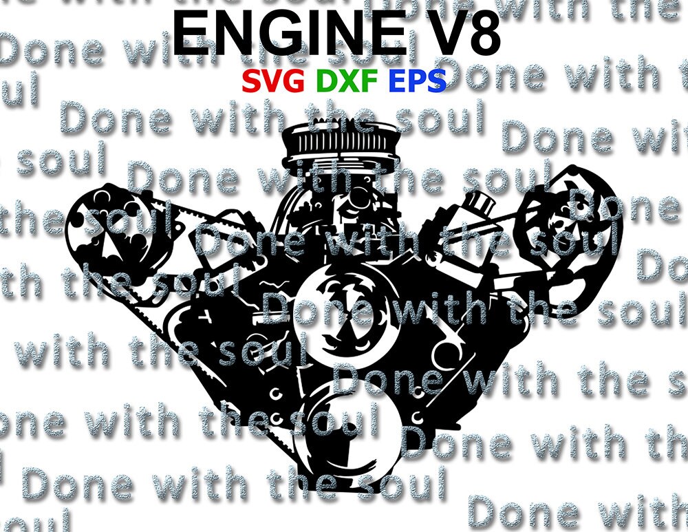 Engine V8 Engine V8 svg Engine cut file Engine cutting | Etsy