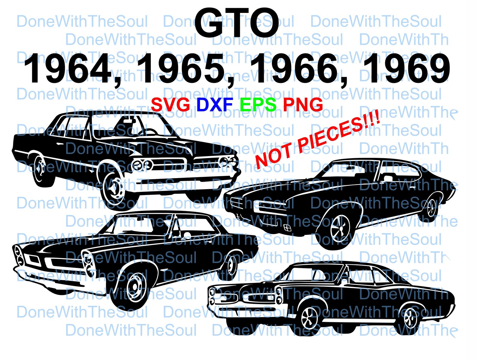 Gto Svg 1964 1965 1966 1969 Gto Vector Muscle Car Car - Etsy Singapore