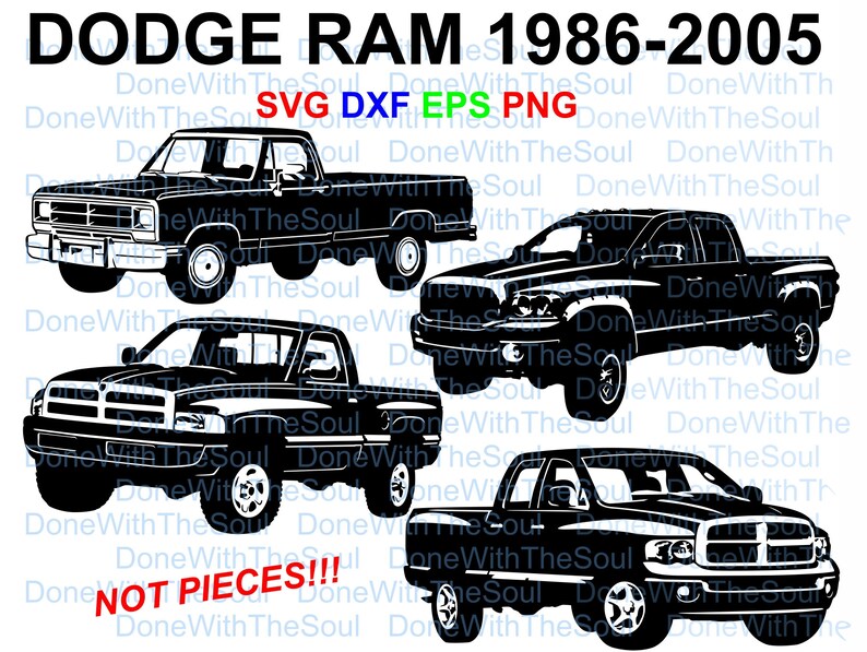 Dodge Ram 1986 2005 Car vector Dodge pickup Dodge svg | Etsy