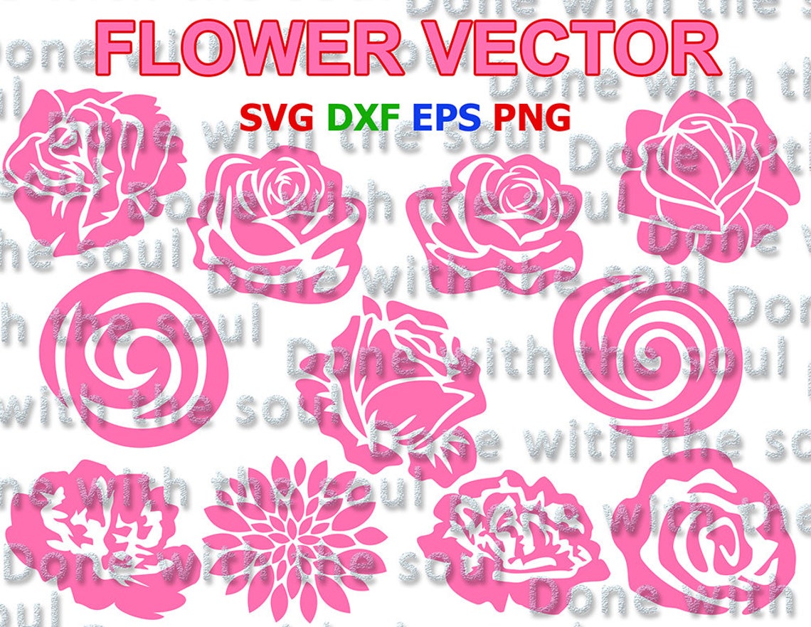 Flower vector Flower svg Flower clip art Floral clipart | Etsy