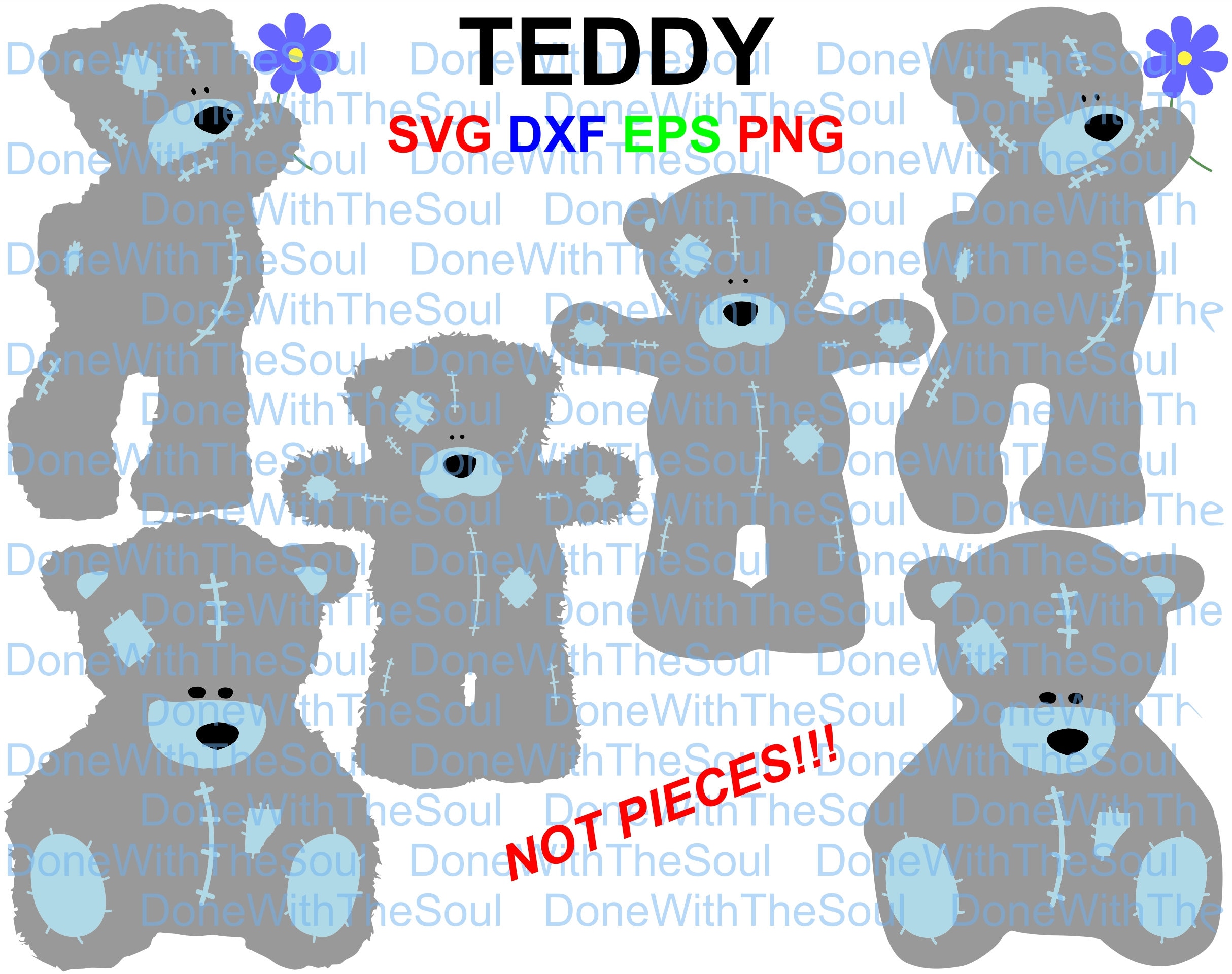 Teddy Flower Teddy Bear Bear Layer Teddy Bear Vector - Etsy