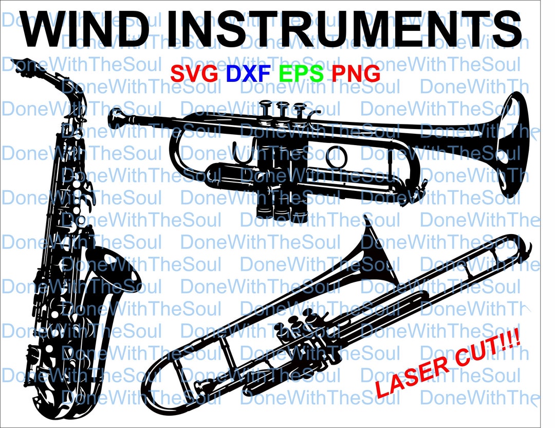 Wind Instruments - Saxophone Svg - Trombone Svg - Trumpet Svg - Music ...
