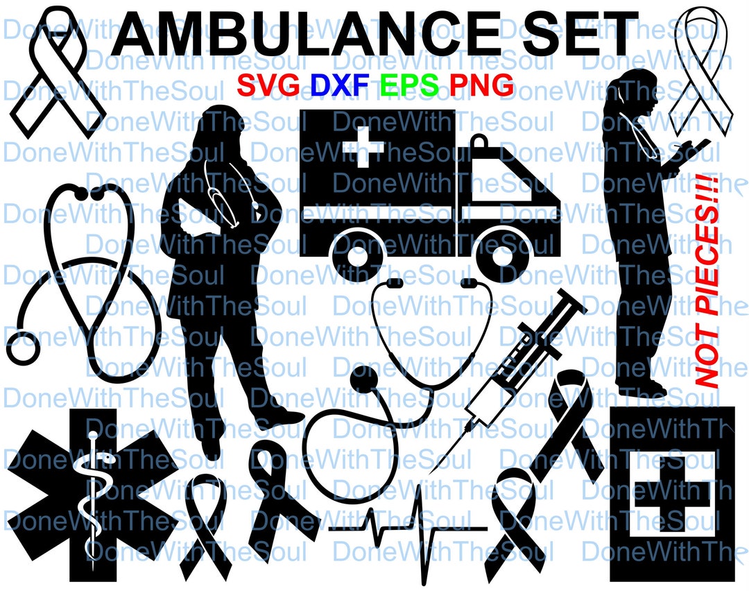 Ambulance Set - Paramedic Svg - Hospital Svg - Ambulance Svg - Doctor ...