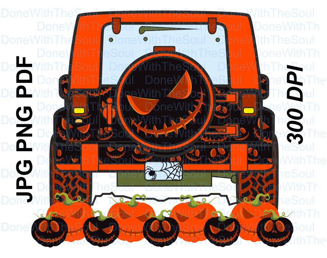 Halloween car Halloween clipart Car pumpkins Halloween | Etsy