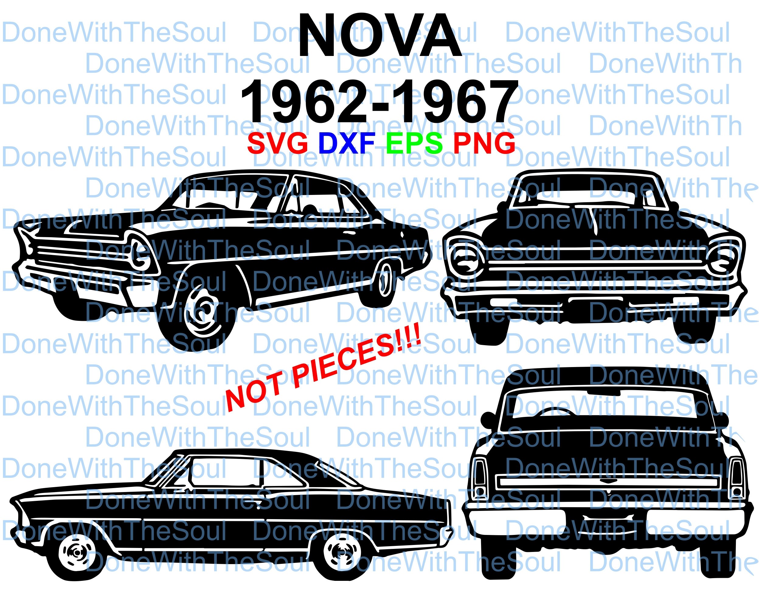 Car svg eps jpg 1967 Chevrolet Nova svg Illustration Car Vector ...