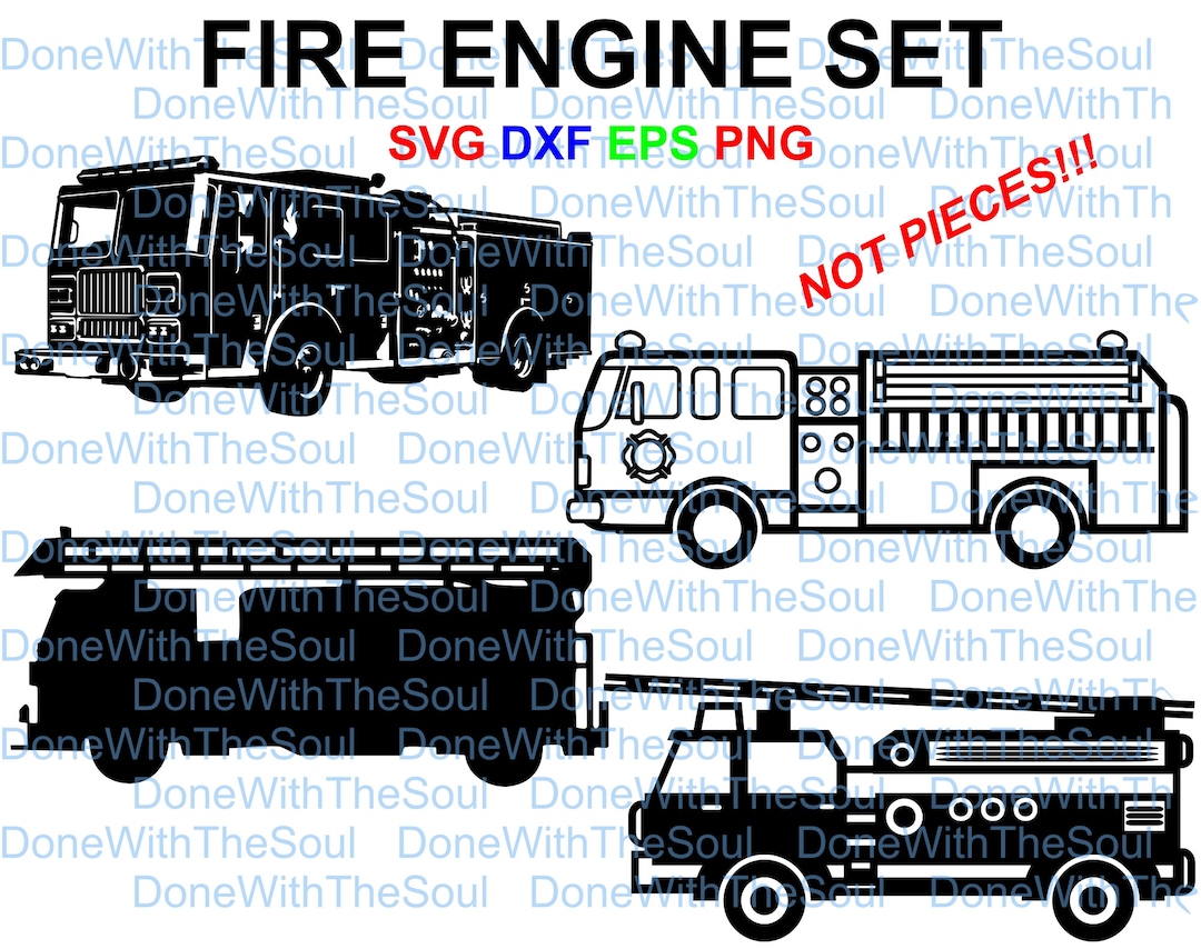 Fire Engine Set - Fire Truck - Fire Svg – Fire Truck Svg - Car Vector ...