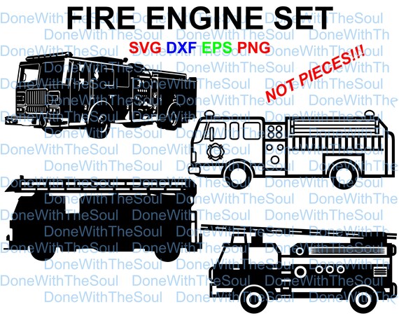Fire Engine Set Fire Truck Fire Svg Fire Truck Svg Car - Etsy Canada