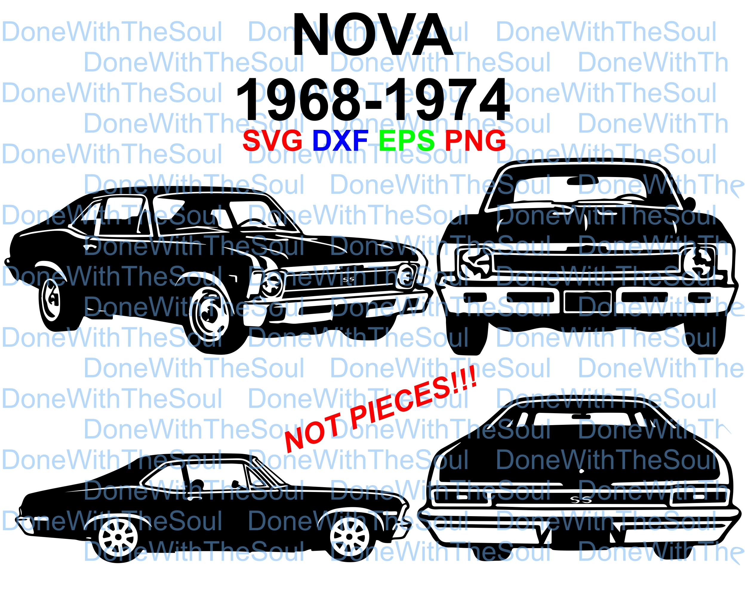 Car svg eps jpg 1967 Chevrolet Nova svg Illustration Car Vector ...