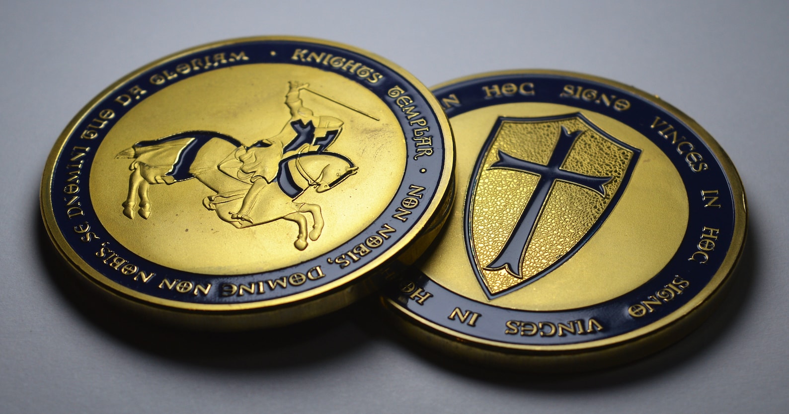 Pair of Large Masonic Knights Templar 24ct Gold Coins With Red - Etsy