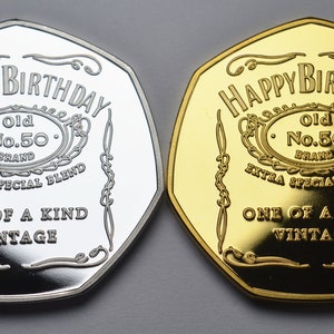 Pair of 50th Birthday Silver & 24ct Gold Commemoratives. Gift/present ...