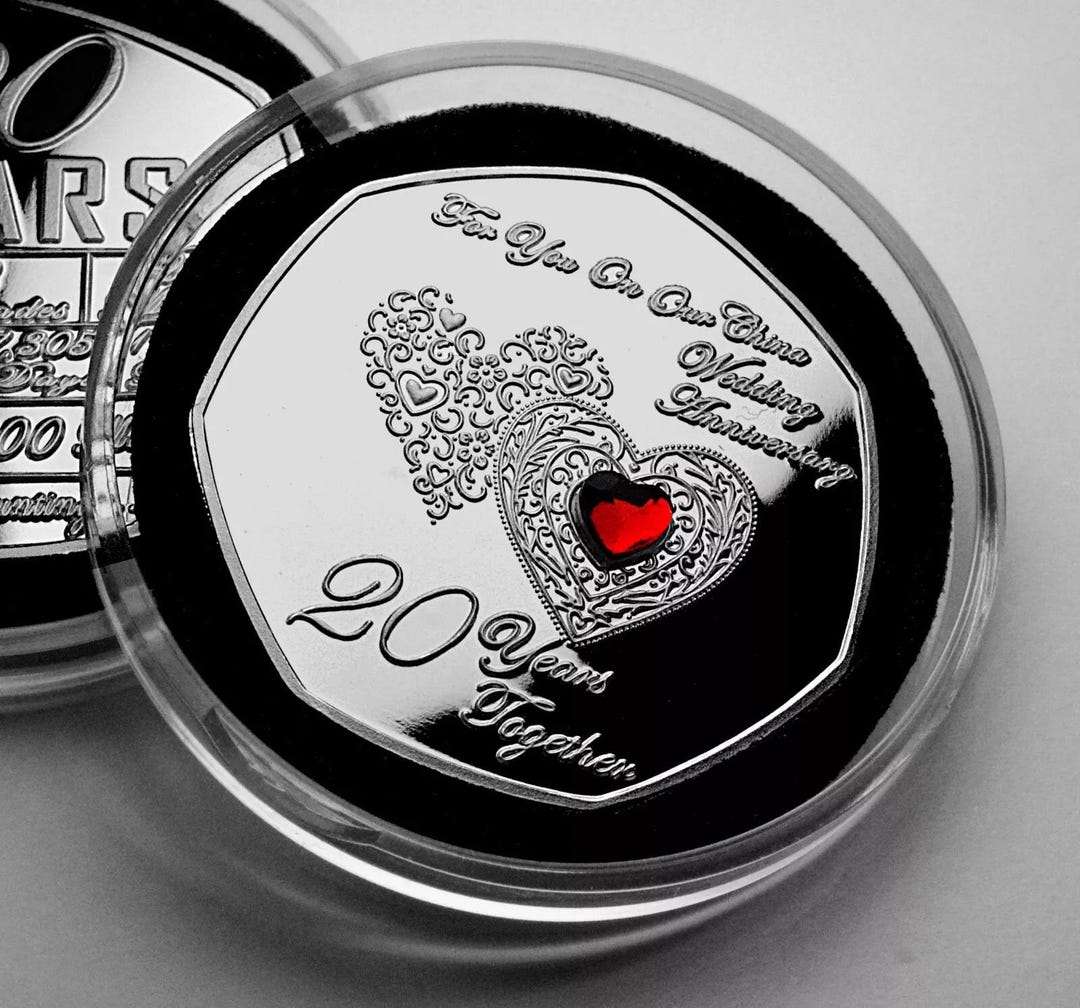 For You ON OUR 20th China Wedding Anniversary Silver Commemorative. Gem ...