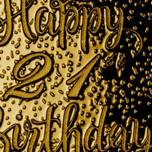 21st Birthday 24ct Gold Commemorative in Gift Case. Colour/epoxy. Gift ...