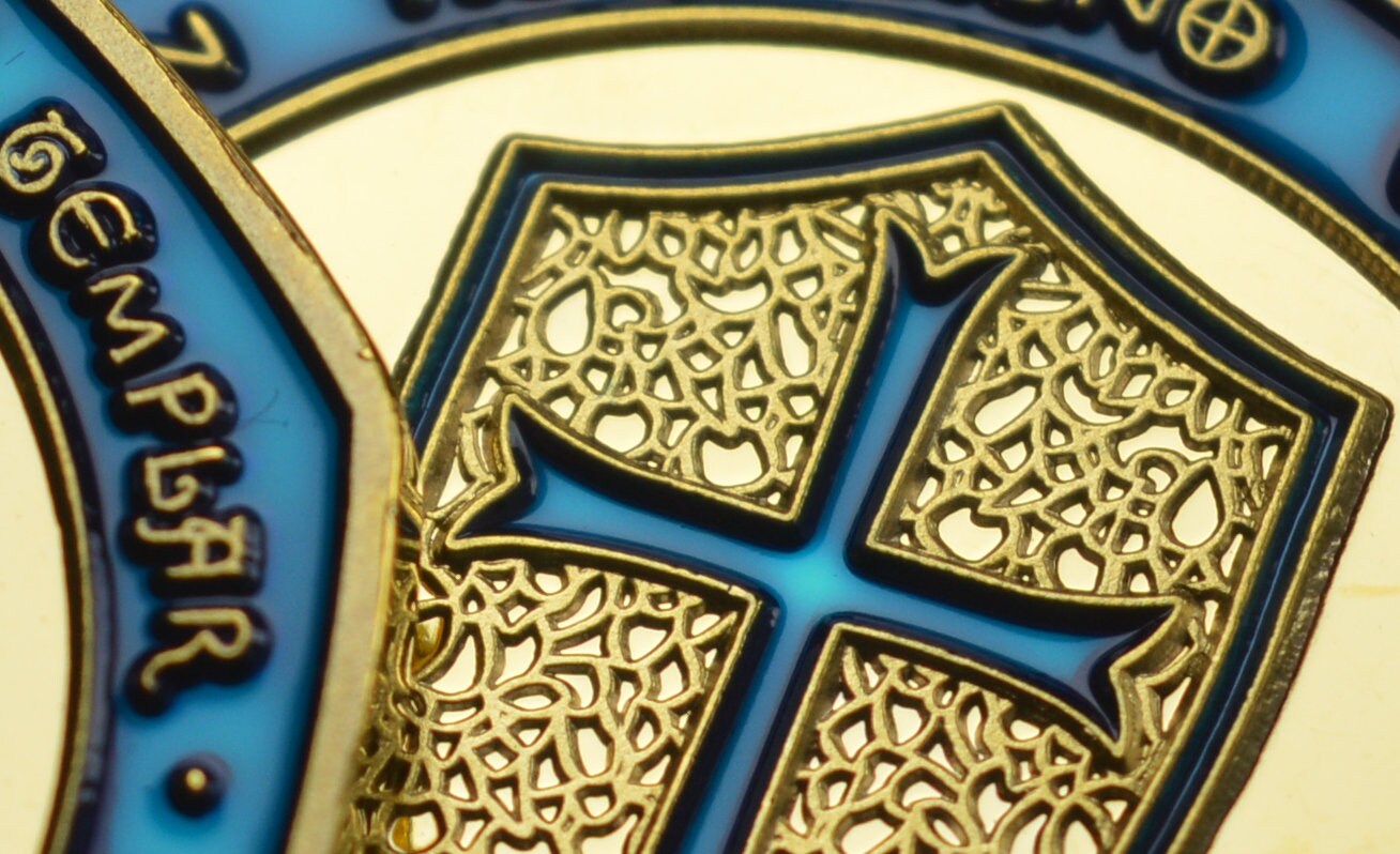 Masonic Knights Templar 24ct Gold Commemorative with Blue | Etsy