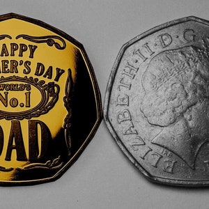 HAPPY FATHER'S DAY 24ct Gold Commemorative Coin. Gift/present. Dad ...