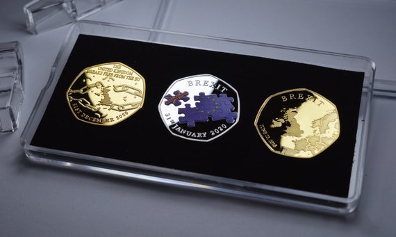 Trio of BREXIT Silver & 24ct Gold Commemoratives in 50p Coin | Etsy