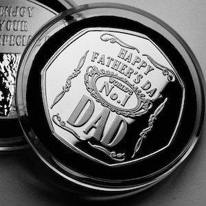 HAPPY FATHER'S DAY Silver Commemorative Coin in Capsule. Gift/present ...