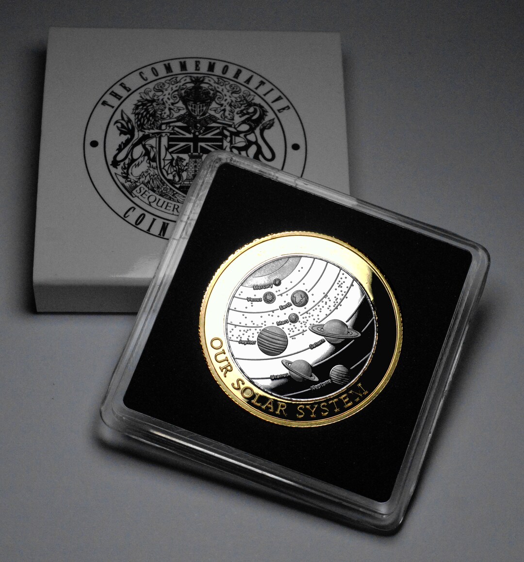Our Solar System 'dual Metal' Silver and 24ct Gold Commemorative Coin ...