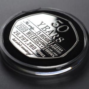 Pair of 50th Birthday Silver & 24ct Gold Commemoratives in Capsules ...